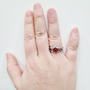 Vintage | Jewelry | Brand New Silver Tone Red Evil Eye Ring Adjustable ...